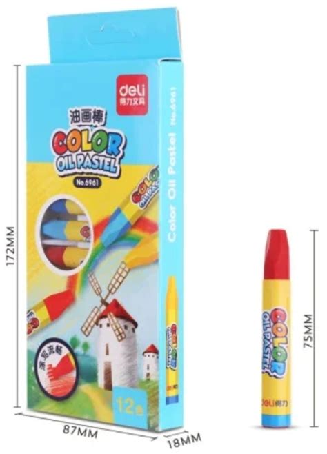 ზეთოვანი პასტელი Deli 12 ფერი · საკანცელარიო