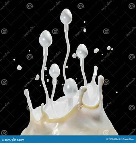 D Rendering Of Sperm Burst Out Of Thick White Liquid Semen Stock Illustration Illustration Of