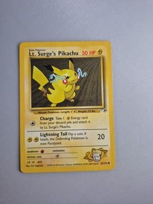 Pokémon Tcg Lt Surges Pikachu Gym Heroes 81132 Unlimited Common Ebay