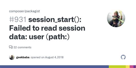 session start failed to read session data user path · issue 931 · composer packagist