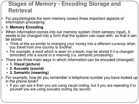 Encoding Storage And Retrieval