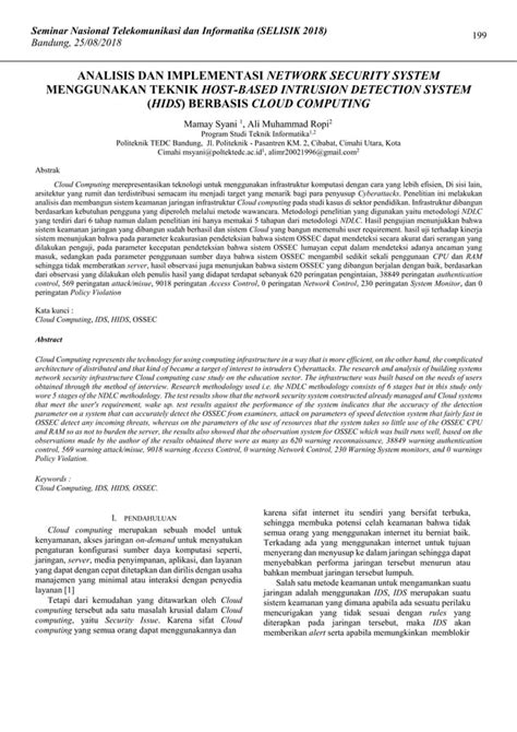 Analisis Dan Implementasi Network Security System Menggunakan Teknik