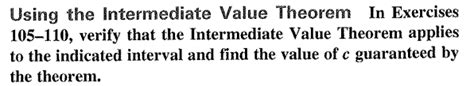 Solved Using The Intermediate Value Theorem In Exercises Chegg