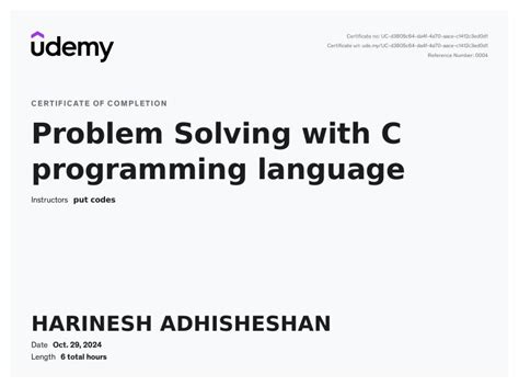 Harinesh Adhisheshan On Linkedin Udemy Programming Problemsolving