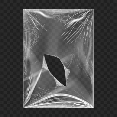 Wrinkled And Torn Pieces Of Plastic Wrap Vector Image