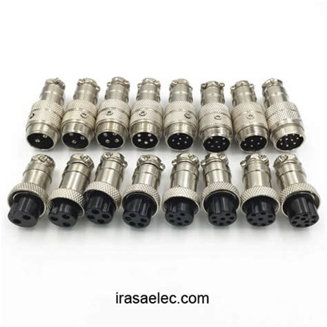 کانکتور فلزی نظامی 3 پین Gx16 بین راهی