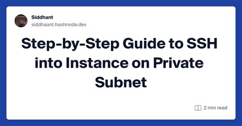 Ssh Into Private Subnet Instance Siddhant Mishra