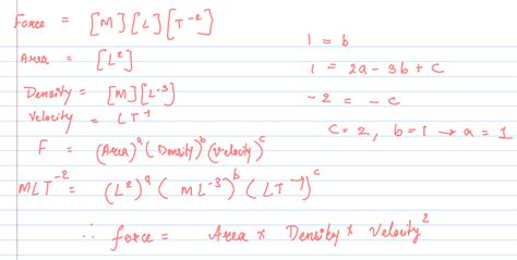 Give Dimensions Of Force In Terms Of Area Density Velocity V AskIITians