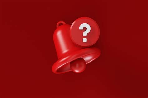 Premium Photo Red Notification Bell And Question Mark On Red Background