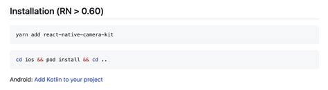 Plugin With Id Kotlin Android Not Found · Issue 392 · Teslamotorsreact Native Camera Kit
