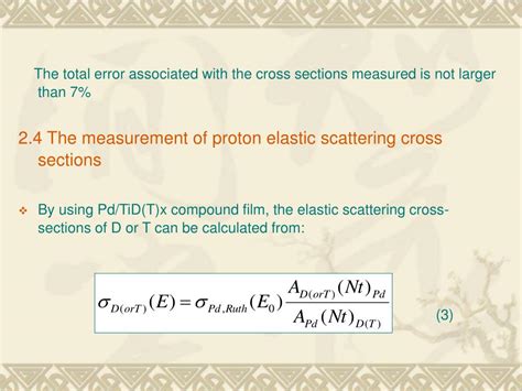 Ppt Cross Section Measurements For Analysis Of D And T In Thicker