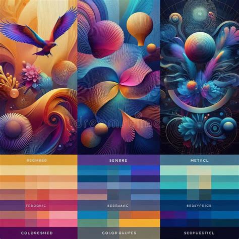 Color Schemes Use Different Color Palettes To Evoke Different Mo Stock