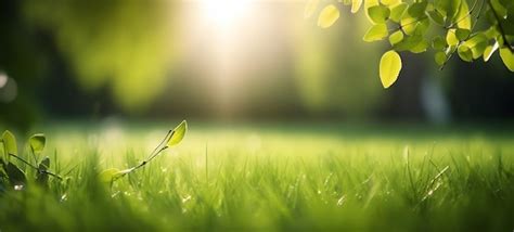 Premium Photo A Green Grass Field With A Leaf On It
