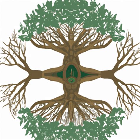Stylized Symmetrical Tree Graphic · Creative Fabrica