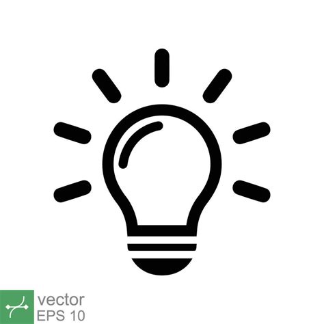 Light Bulb Icon Simple Outline Style Creative Analytical Thinking Processing Electrical Lamp