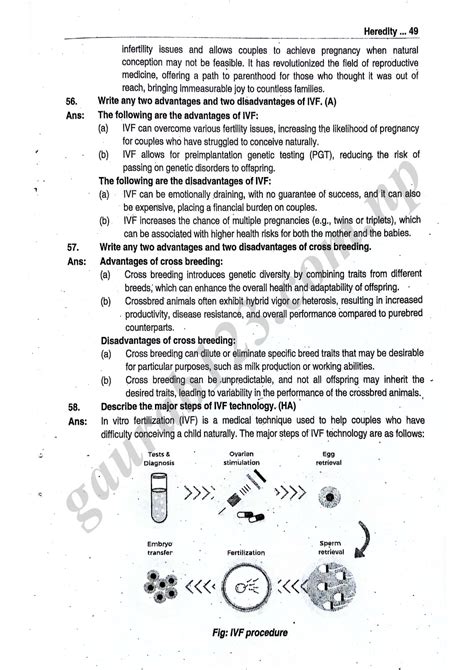 Class 10 Science Unit 4 Heredity Important Questions With Answers For See