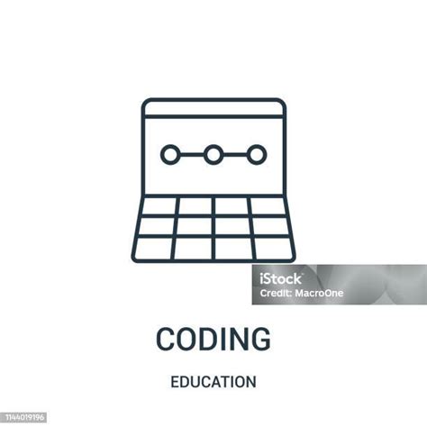Coding Icon Vector From Education Collection Thin Line Coding Outline Icon Vector Illustration