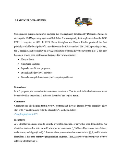 c programming pdf data type control flow