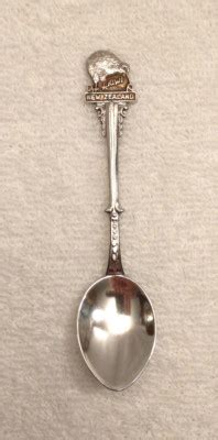A Vintage Silver Plated New Zealand Souvenir Spoon With Kiwi Bird Decor