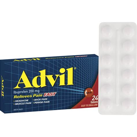 Advil Tablets 200mg Ibuprofen Pain And Fever Relief 24 Pack Woolworths