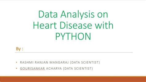 Data Analysis On Heart Disease Using Python Silan Software Youtube