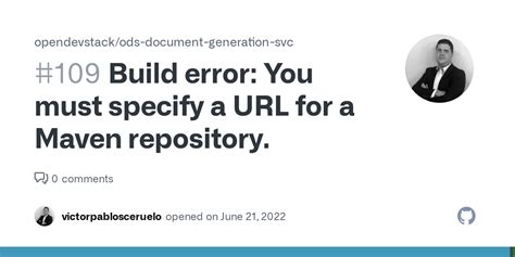 Build Error You Must Specify A Url For A Maven Repository · Issue