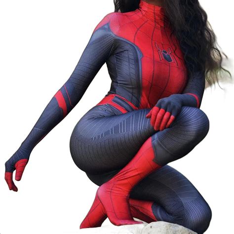 Far From My Home Cosplay Spider Man Woman Sexy Zentai Suit Jumpsuit Sp
