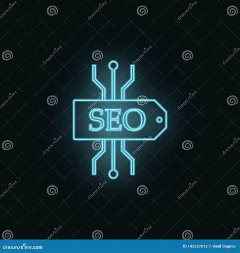 Seo Scheme Neon Icon Web Development Vector Icon Stock Illustration Illustration Of Symbol