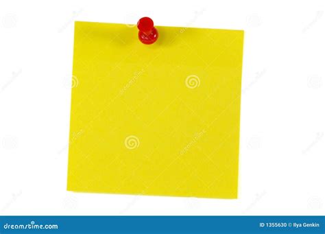 Post It Note And Push Pin Stock Photo Image Of Bulletin 1355630
