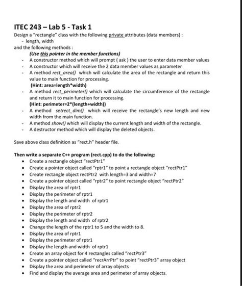 Solved Itec 243 Lab 5 Task 1 Design A Rectangle Class