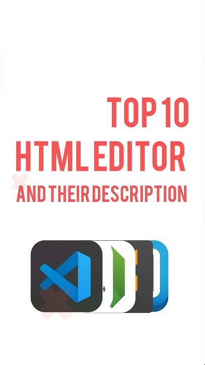 Top 10 Html Editors Htmleditor Html Css Youtube