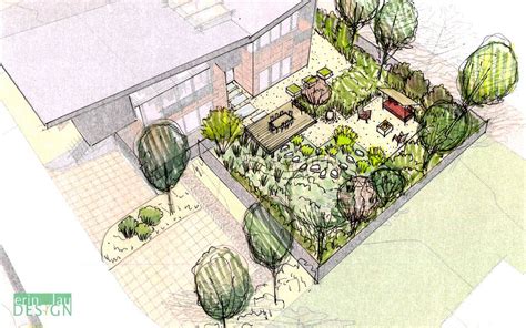 Drawntogarden Garden Drawing Landscape Design Drawings Perspective Sketch