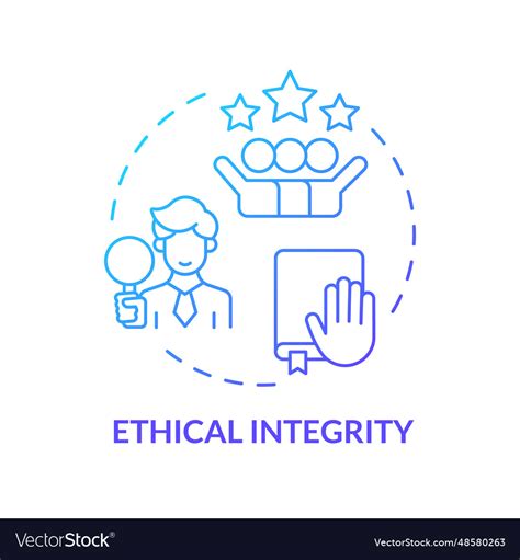 2d Gradient Thin Line Icon Ethical Integrity Vector Image