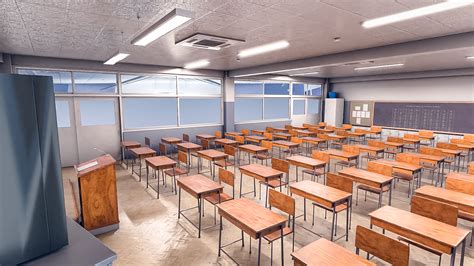 Japanese Neat Classroom Daz 3d