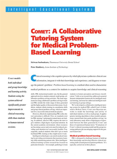 Pdf A Collaborative Intelligent Tutoring System For Medical Problem Based Learning