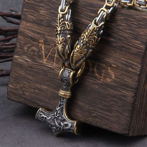 Never Fade Men Stainless Steel Wolf Head Norse Viking Amulet Thor