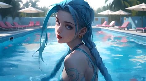 Pool Party Jinx League Of Legend Jinx League Of Legends Live Wallpapers League Of Legends