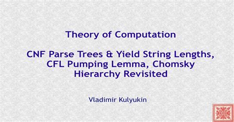 pdf theory of computation fall 2014 chomsky normal form parse trees and yield string lengths