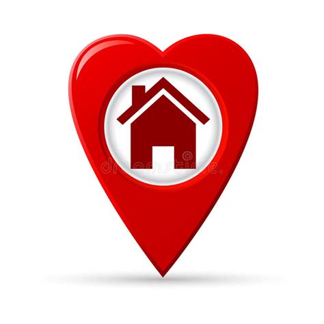 heart shaped map pointer of home icon stock vector illustration of heart plan 105202174