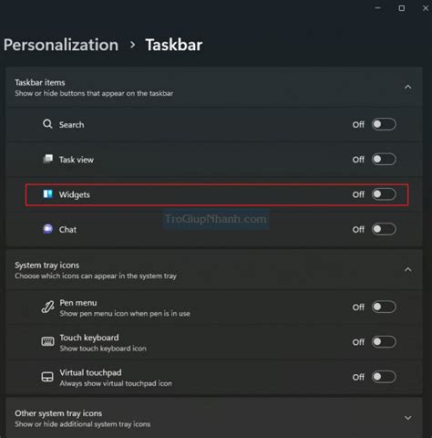 Cách ẩn các widget trong Windows 11 Trợ Giúp Nhanh