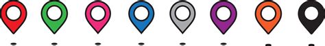 Set Of Colorful Map Pointer Map Pins Markers Location Icons For Map Vector Illustration EPS