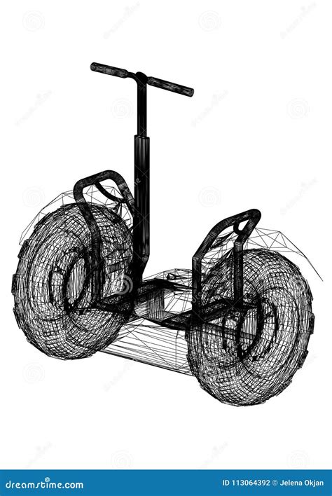 Hoverboard 3d Blueprint Stock Illustration Illustration Of Background 113064392