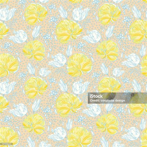 빈티지 모란 하프 드롭 패턴 우아한 파스텔 레트로 플로럴 디자인 패턴에 대한 스톡 벡터 아트 및 기타 이미지 패턴 프랑스