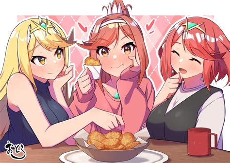 Pyra Mythra And Glimmer Xenoblade Chronicles And More Drawn By Osora Judithandlilith