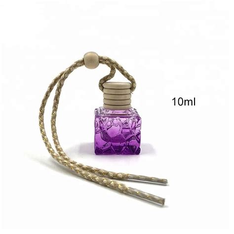 10ml Square Glass Perfume Car Diffuser Bottle With Hanging String High Quality Luxury Car Perfume