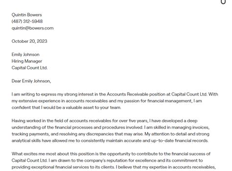7 Accounts Receivable Cover Letter Examples With In Depth Guidance