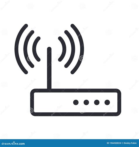 Wi Fi Router Outline Icon In Flat Design Style Vector Illustration