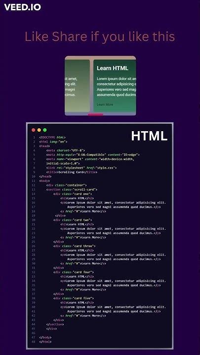 Scrolling Card Using Only Html And Css Shorts Shortvideo
