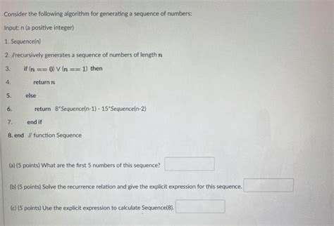 Solved Consider The Following Algorithm For Generating A Chegg