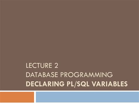 Ppt Introduction To Declaring Plsql Variables Powerpoint